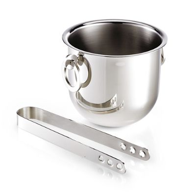 Bottega Stainless Steel Ice Bucket with Tongs | Frontgate