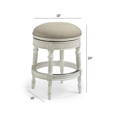 Chapman Swivel Bar & Counter Stool with Fluted Legs & Nailhead Trim