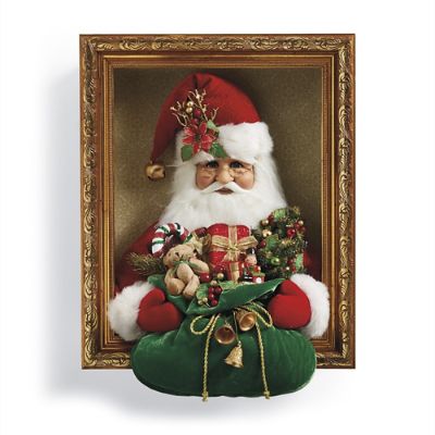 Karen Didion Santa with Bag in Gold Frame | Frontgate