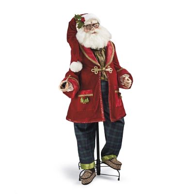 Life-size Santa in Smoking Jacket Figure | Frontgate