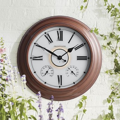 Collins Illuminated Outdoor Clock | Frontgate