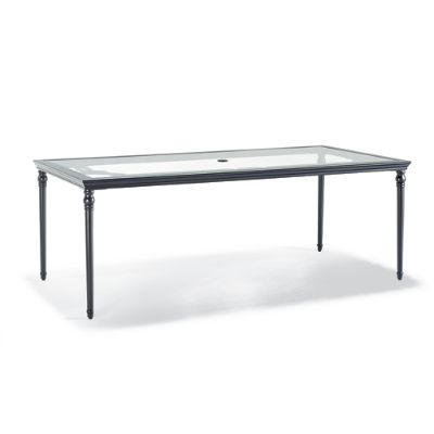 Grayson Glass-top Rectangular Dining Table in Black Finish | Frontgate