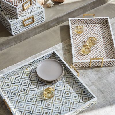 Coco Penshell Rectangular Copper Tray | Frontgate