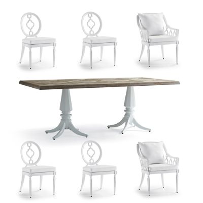 Avery 7-pc. Rectangular Dining Set in White Finish | Frontgate