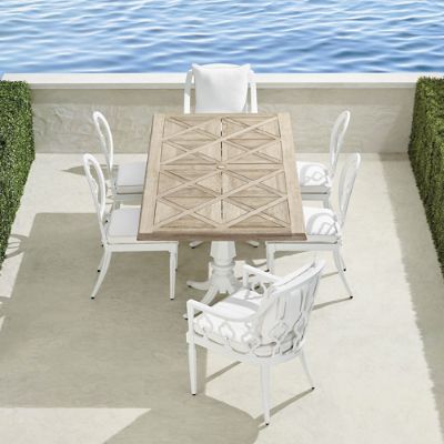 Avery 7-pc. Rectangular Dining Set in White Finish | Frontgate