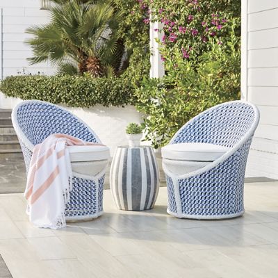 Addison Accent Stool with Polished Stone & Fiberglass Frame