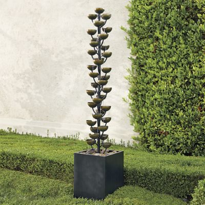 Lotus Flower Fountain with 6-Foot Cord & Galvanized Steel Construction