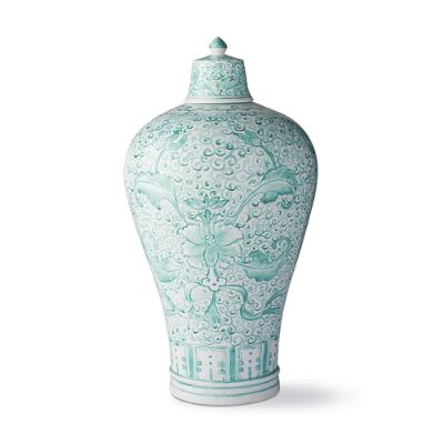 Aqua Ming Large Lidded Vase | Frontgate