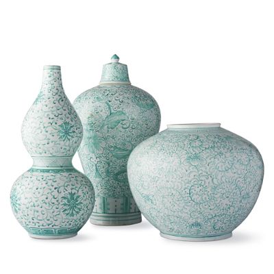 Aqua Ming Large Vases, Set of Three | Frontgate