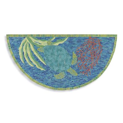 Mosaic Turtle Half Round Mat | Frontgate