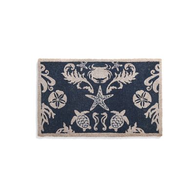 Sea Life Damask Mat | Frontgate