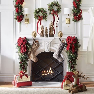 Christmas Cheer Cordless Teardrop Swag with Bow | Frontgate