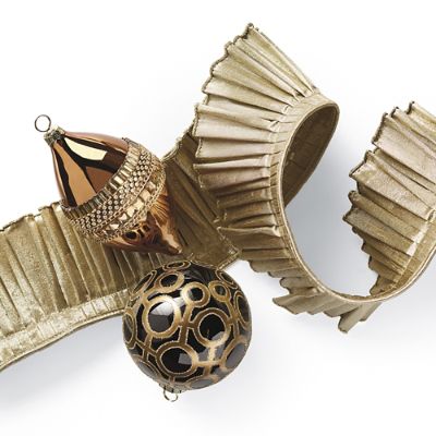 Gold Pleated Garland Ribbon | Frontgate
