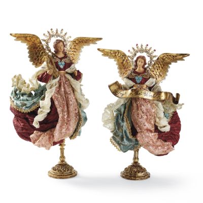 Mark Roberts 18" Elegant Angels with Bases, Set of Two | Frontgate