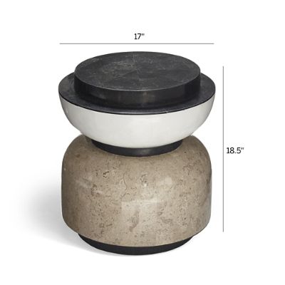 Wyatt Stone Accent Stool for Indoor & Outdoor Versatile Use