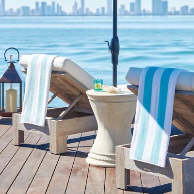 Eton Umbrella Table with All-Weather Stone Composite & Secure Pole Handle