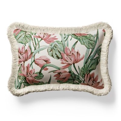 Paseo Floral Fringed Indoor/Outdoor Pillow | Frontgate