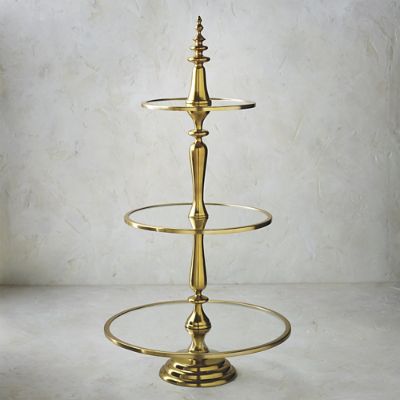 Amelie Servers & Cake Stands with Glass Tier & Metallic Finish