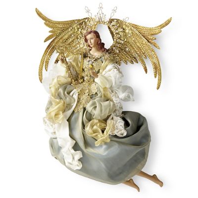 Mark Roberts Flying Musical Angel with Harp | Frontgate