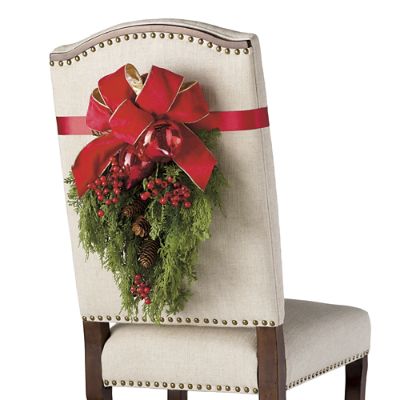 Christmas Cheer Chair Back Swags, Set of Two | Frontgate