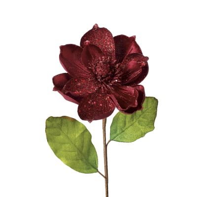 Burgundy Magnolia Stems, Set of 12 | Frontgate