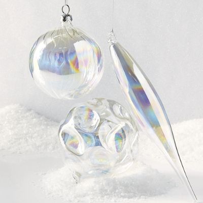 Iridescent Clear Ornaments | Frontgate