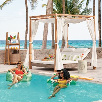 Lazy Day Pool Seat with Cupholder & Supportive Back Rest for Comfort