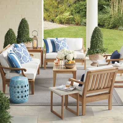 Small Cassara Lounge Chair with Cushions in Natural Finish