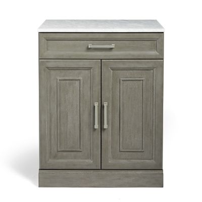 Hunter Modular Stone Gray Collection with Carrara Marble Tops & Oak Frames