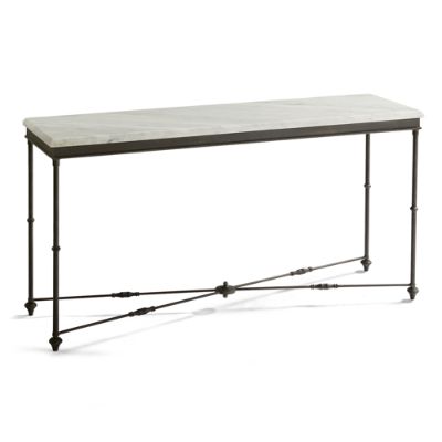 Tivoli Console Table with Antiqued Iron & Choice of Carrara Marble or ...