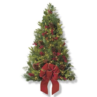 Christmas Cheer 3' Wall Tree with Lights and Bow | Frontgate
