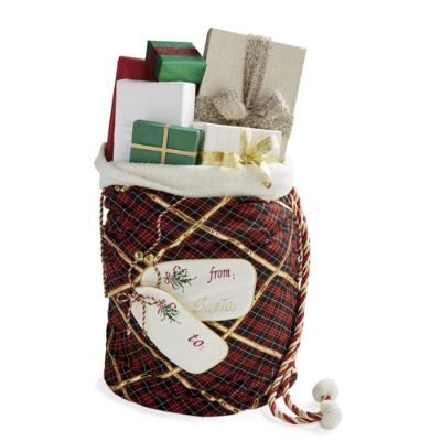 Plaid Santa Bag | Frontgate