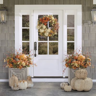 Large Straw Rustic Pumpkin | Frontgate