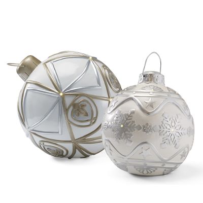 LED Battery-operated Lighted Metallic Ornament | Frontgate