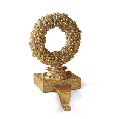 Gold Wreath Stocking Holder | Frontgate