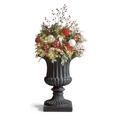 Frosted Holiday Cordless Outdoor 34" Urn Filler | Frontgate