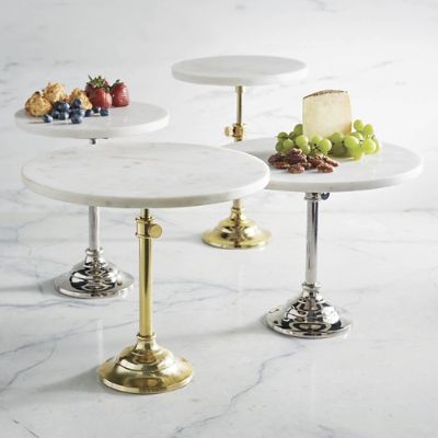 Abbey Adjustable Marble-Top Server with Stainless Steel Body & Twist Knob