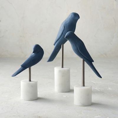 Perched Bird Statues, Set of Three | Frontgate