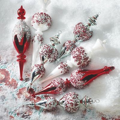 Frosted Holiday Finial Ornament Collection, Set of 8 | Frontgate