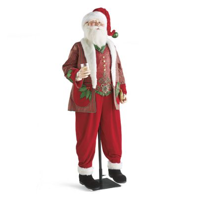 Lifesize Santa with Plaid Jacket | Frontgate