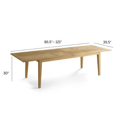 Chevron Teak Expandable Dining Table | Frontgate