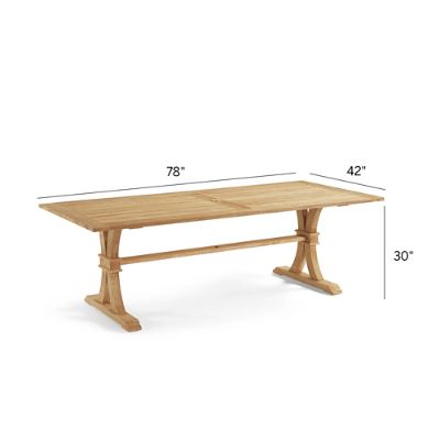 Teak Rectangular Farmhouse Dining Table | Frontgate