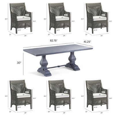 Graham 7-pc. Rectangle Dining Set | Frontgate