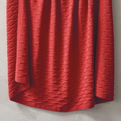 True Red Diamond Cotton Knit Throw | Frontgate