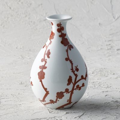 Red Blossoms Small Fluted Vase | Frontgate