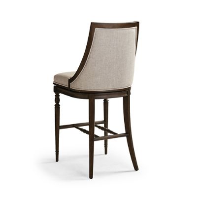 Matteo Swivel Bar & Counter Stool with Scooped Back & Turned Legs