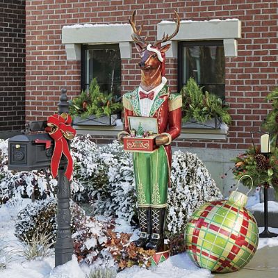 LED 82" Stag Nutcracker with Music Box | Frontgate