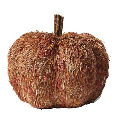 7-1/2" Straw Wood Pumpkin | Frontgate