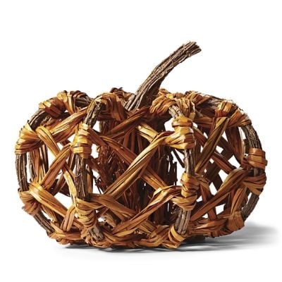 13-1/2" Gold Straw Pumpkin | Frontgate
