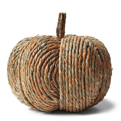 11" Striped Straw Pumpkin | Frontgate